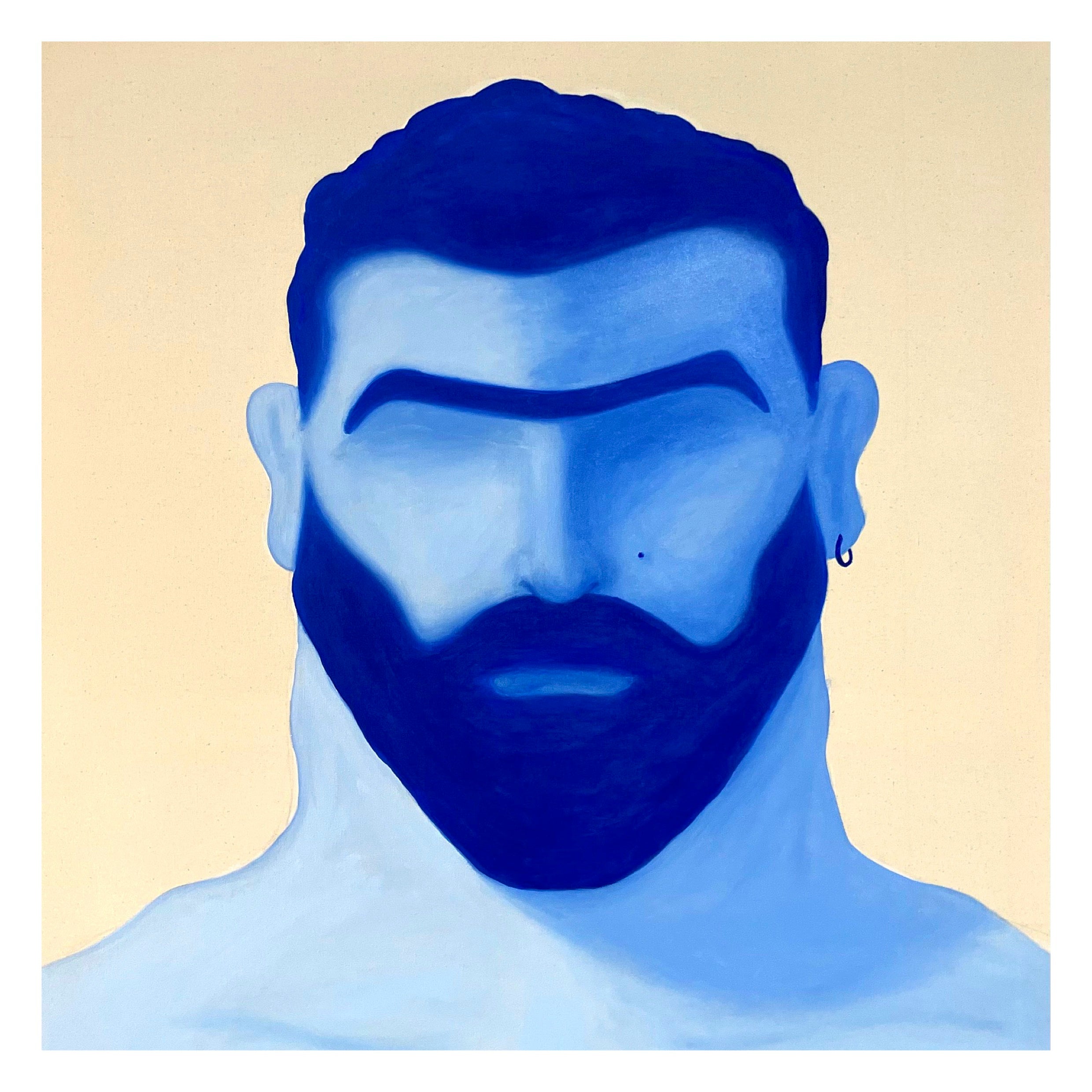 Bababoi "Blue Man 03" 21x21 cm – Keller Kreuzberg